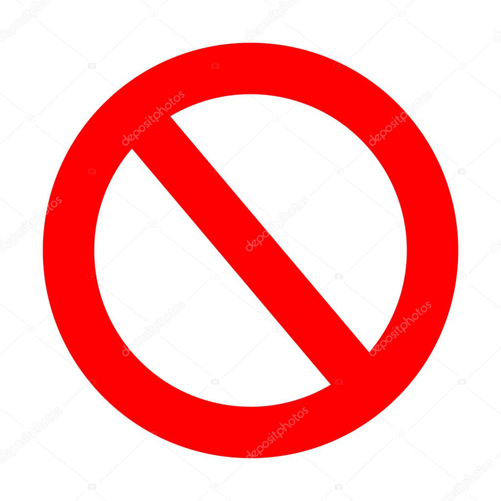 Red Ban Sign Isolated White Stop Sign Badge Prohibition Dangerous ...