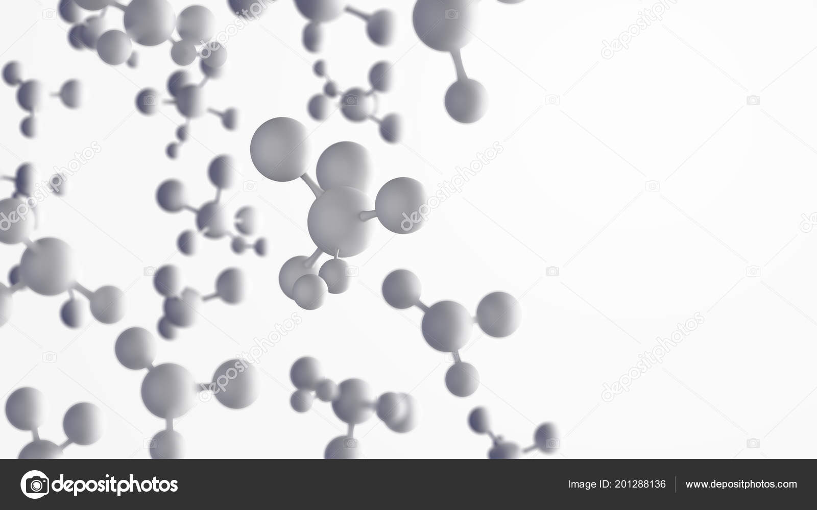 Molecules Atom Isolated White Background Abstract Structure Science ...