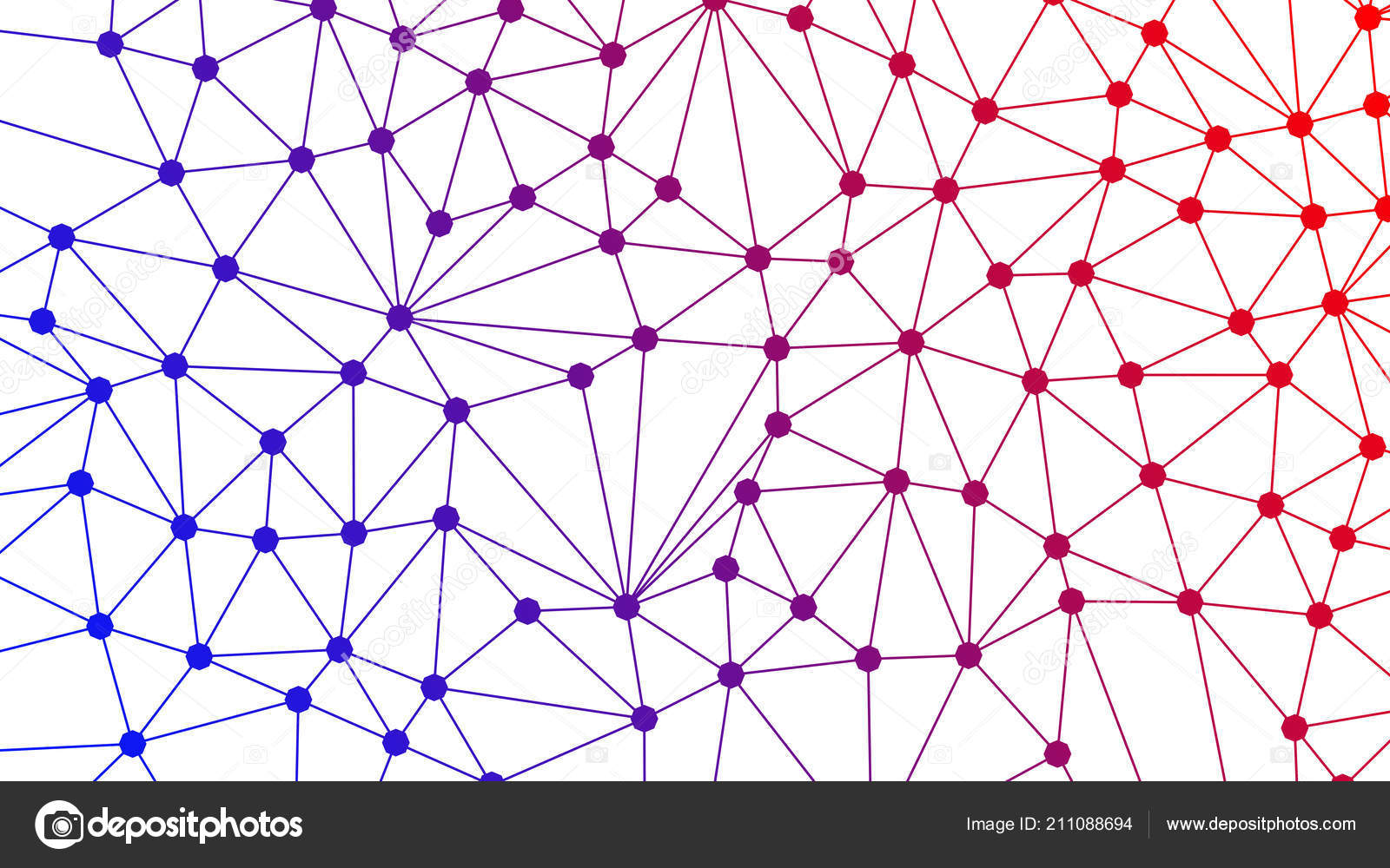 Colorful Digital Data Network Connection Triangle Lines Spheres ...