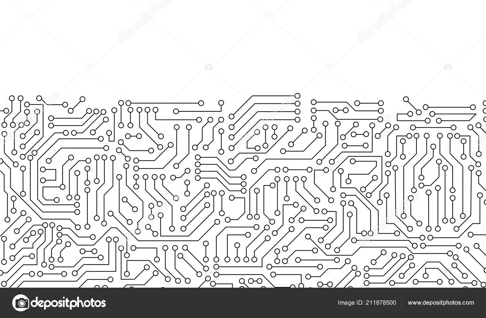 White Circuit Board Pattern Texture High Tech Background Digital ...