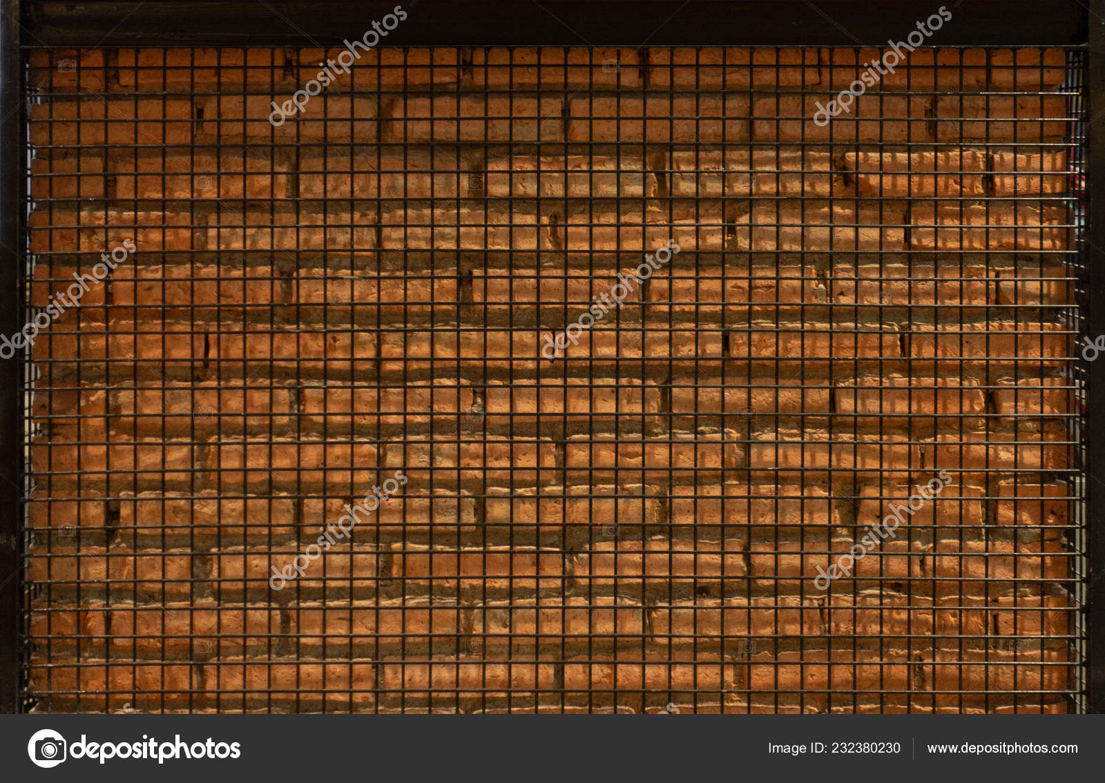 Red Brick Wall Grill Pattern Surface Texture Close Interior Material ...