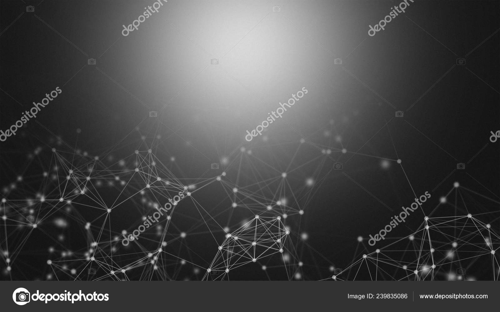 White Digital Computer Data Network Connection Triangle Lines Spheres ...