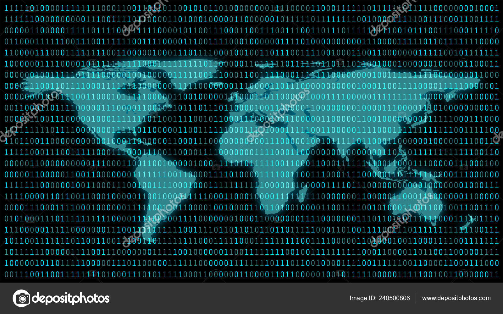 World Map Binary Numbers Computer Screen Monitor Matrix Background Digital Stock Photo by ...