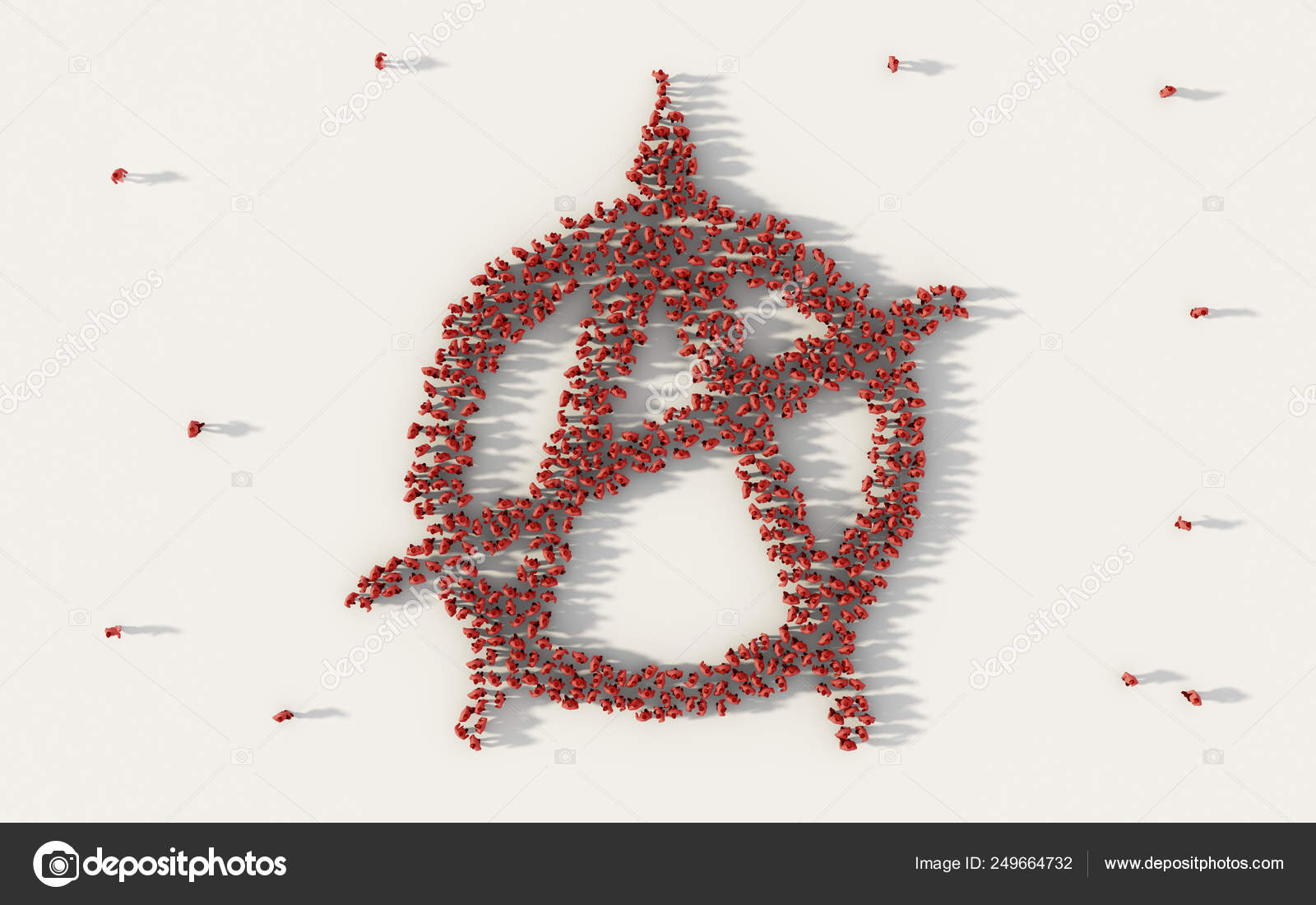 Large group of people forming Anarchy symbol in social media and Stock ...