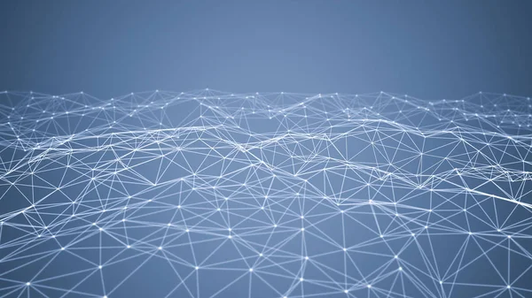 Digital data and network connection triangle lines and spheres i ...