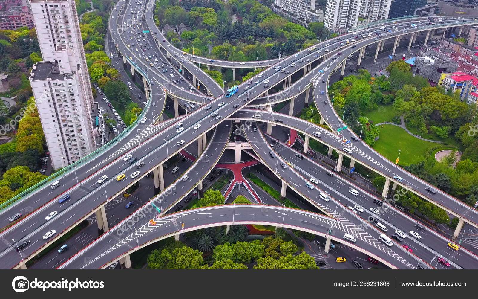 Aerial view of highway junctions shape letter x cross. Bridges, — Stock ...
