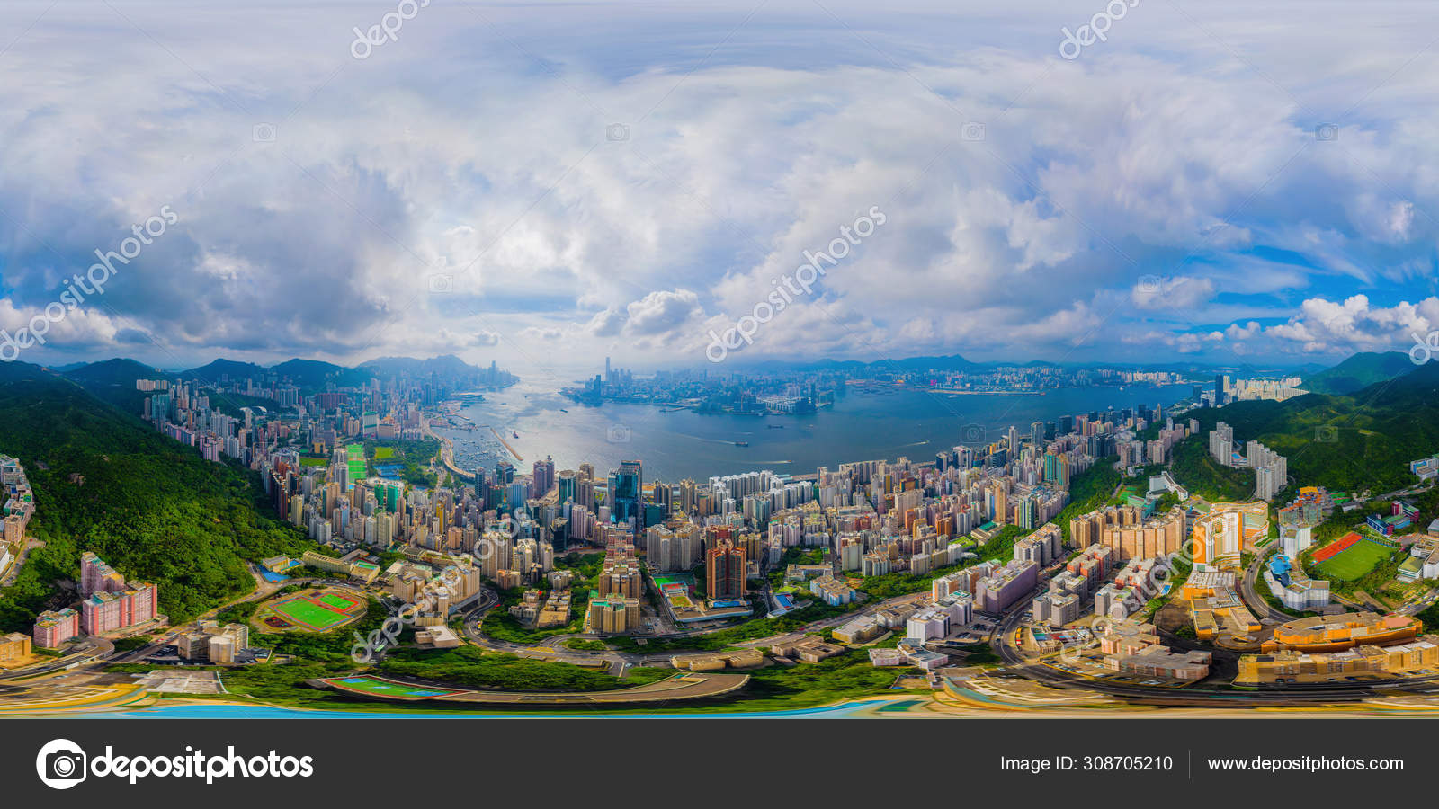 360 panorama by 180 degrees angle seamless panorama view of aeri Stock ...