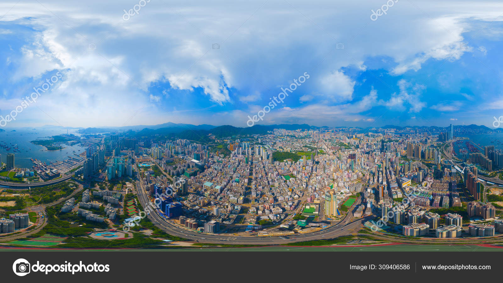 360 panorama by 180 degrees angle seamless panorama view of aeri Stock ...