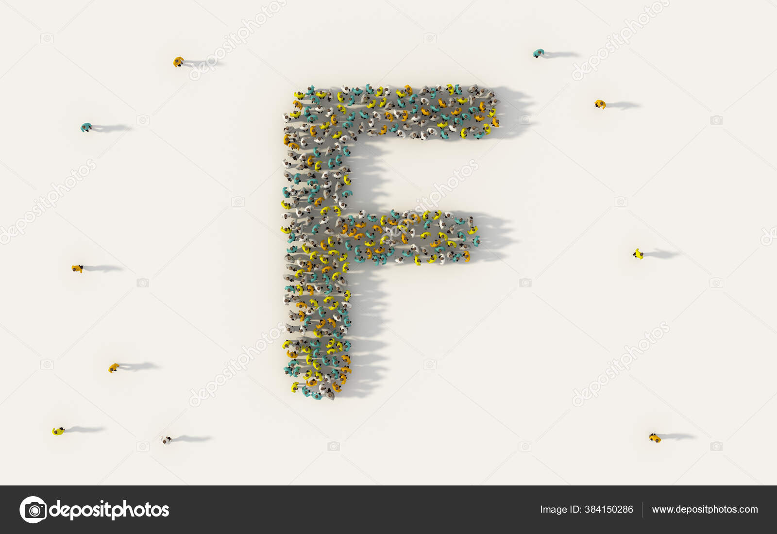 Large Group People Forming Letter Capital English Alphabet Text ...