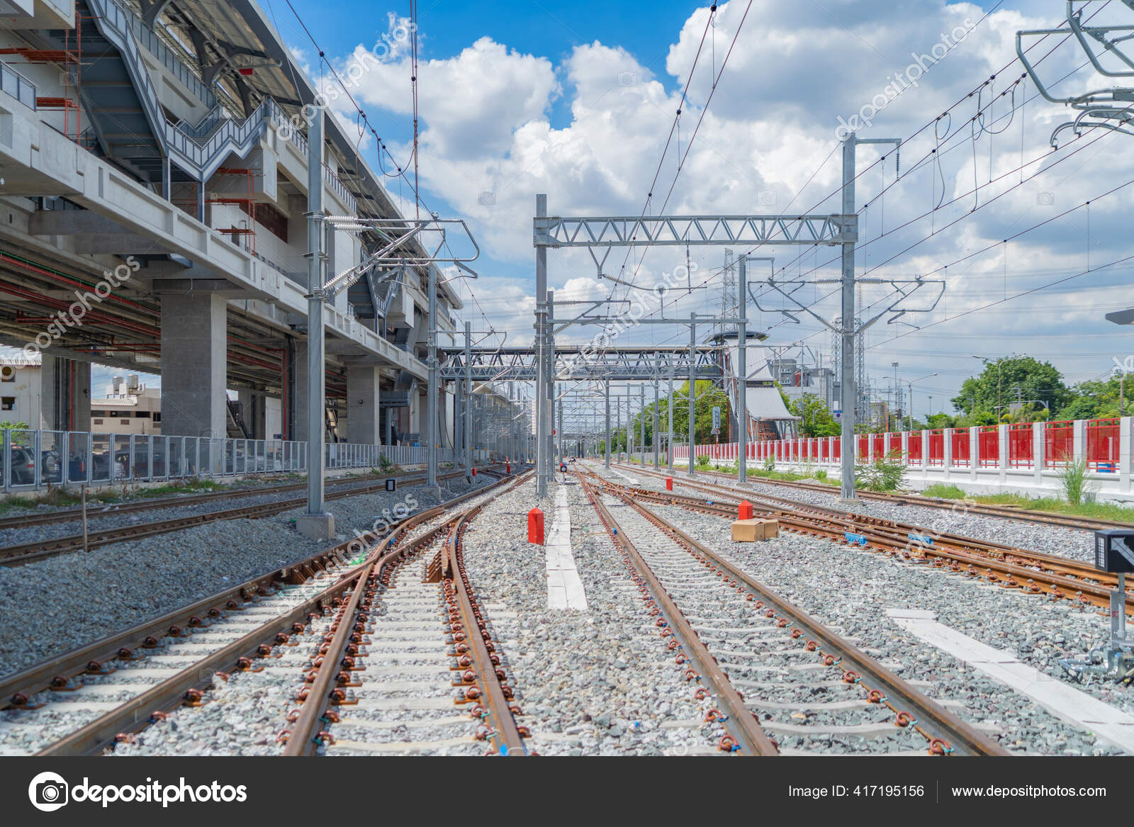 Train Tram Railway Utility Poles Tower Cable Wires Terminal Station ...