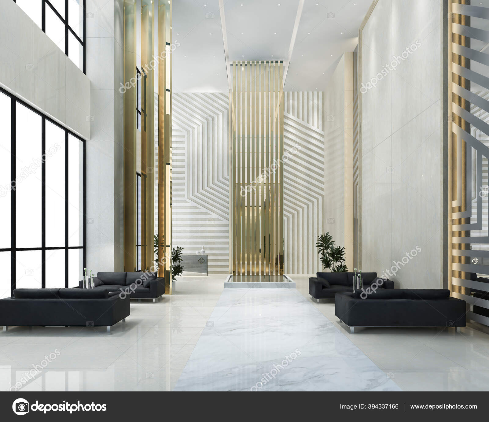 Modern Grand Hotel Lobby