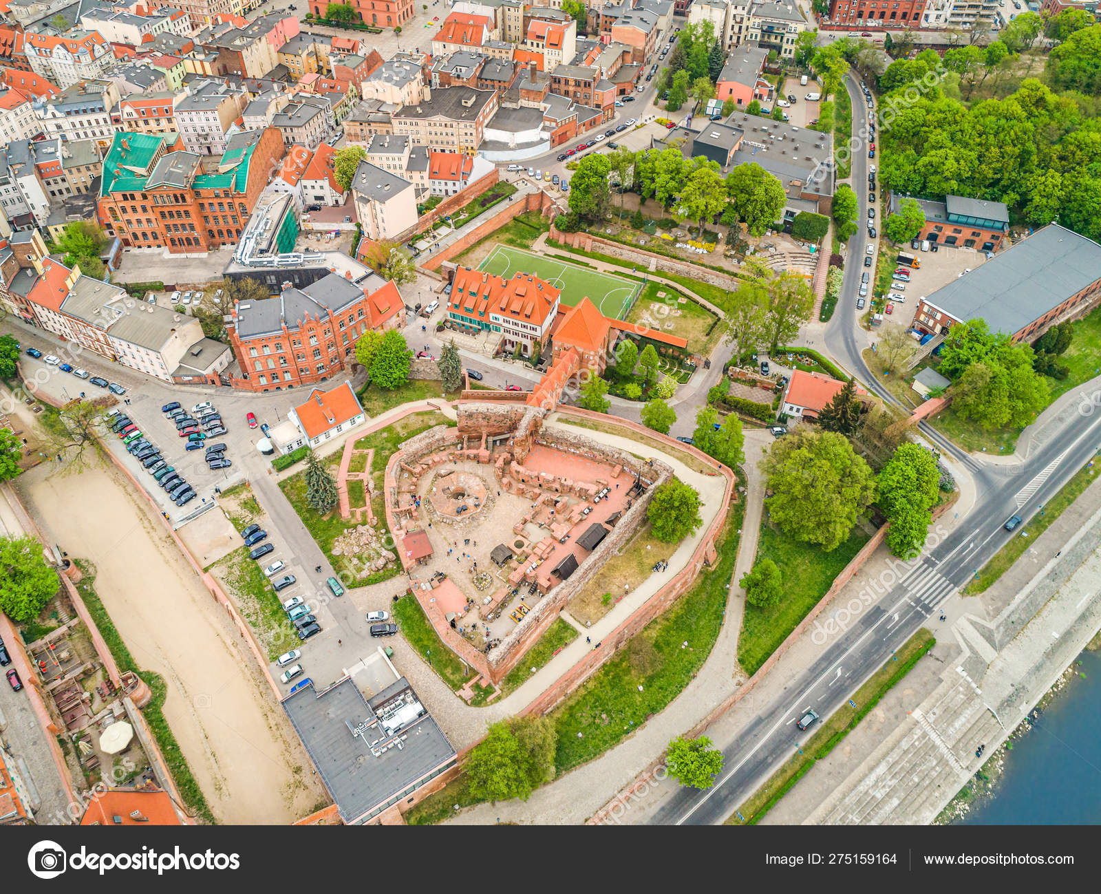 Toru Bird's Eye View Old Town Ruins Teutonic Castle Stock Photo by ©g ...