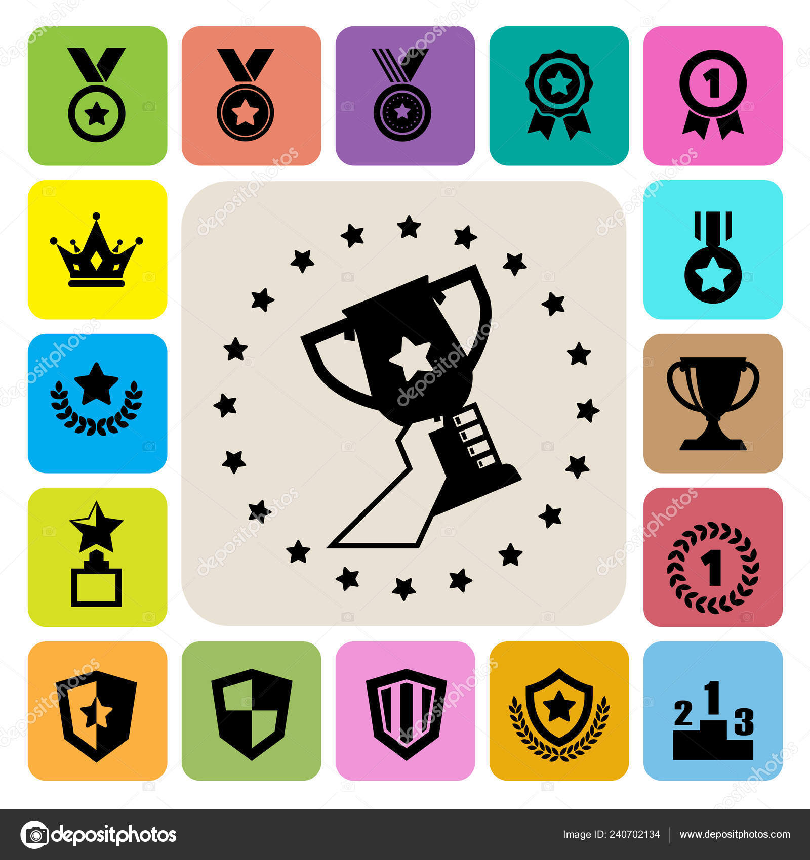Trophy Awards Icons Set Stock Vector by ©kanate 240702134