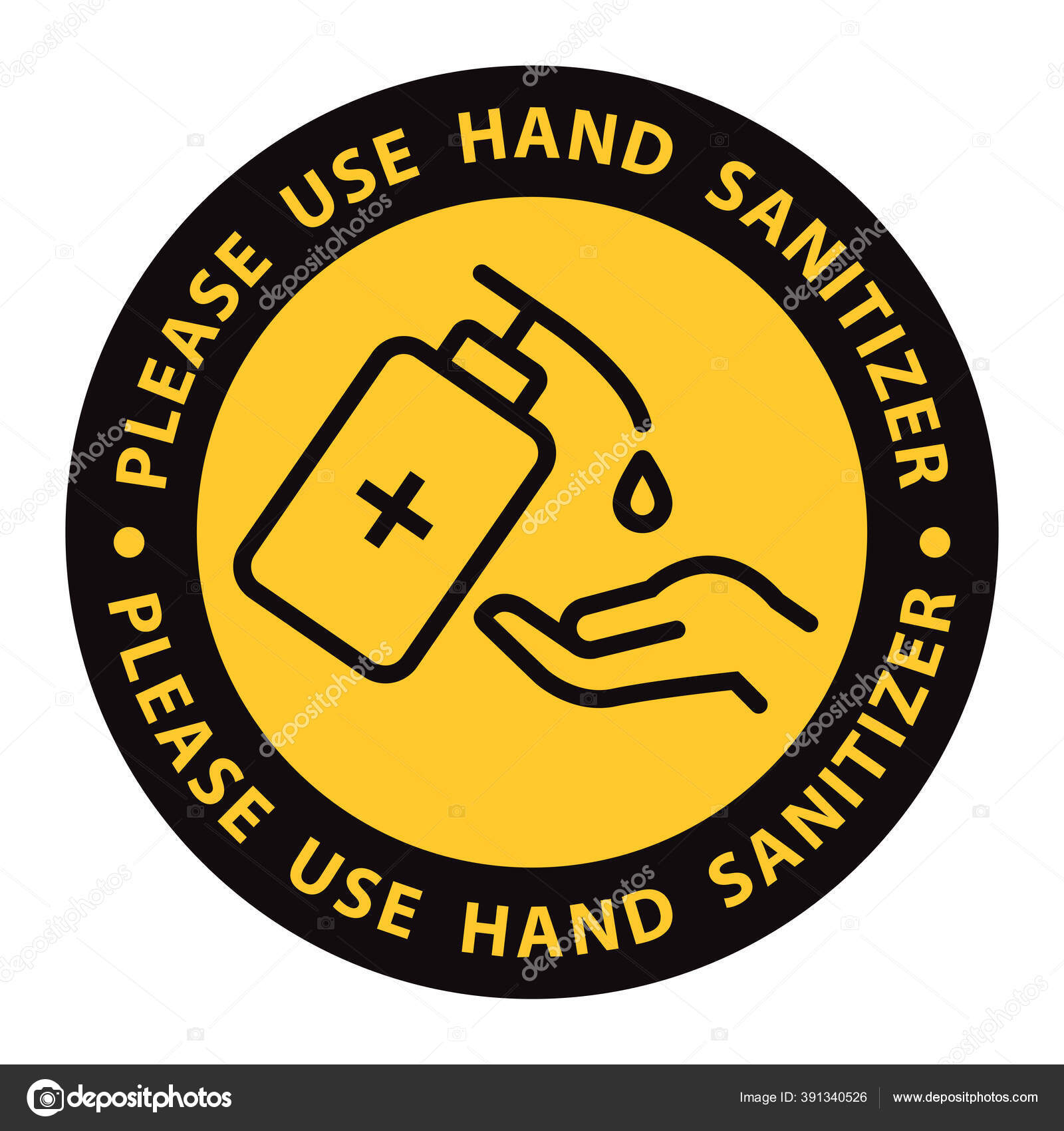 Use Hand Sanitizer Sign Vector Illustration Content Please Use Hand ...
