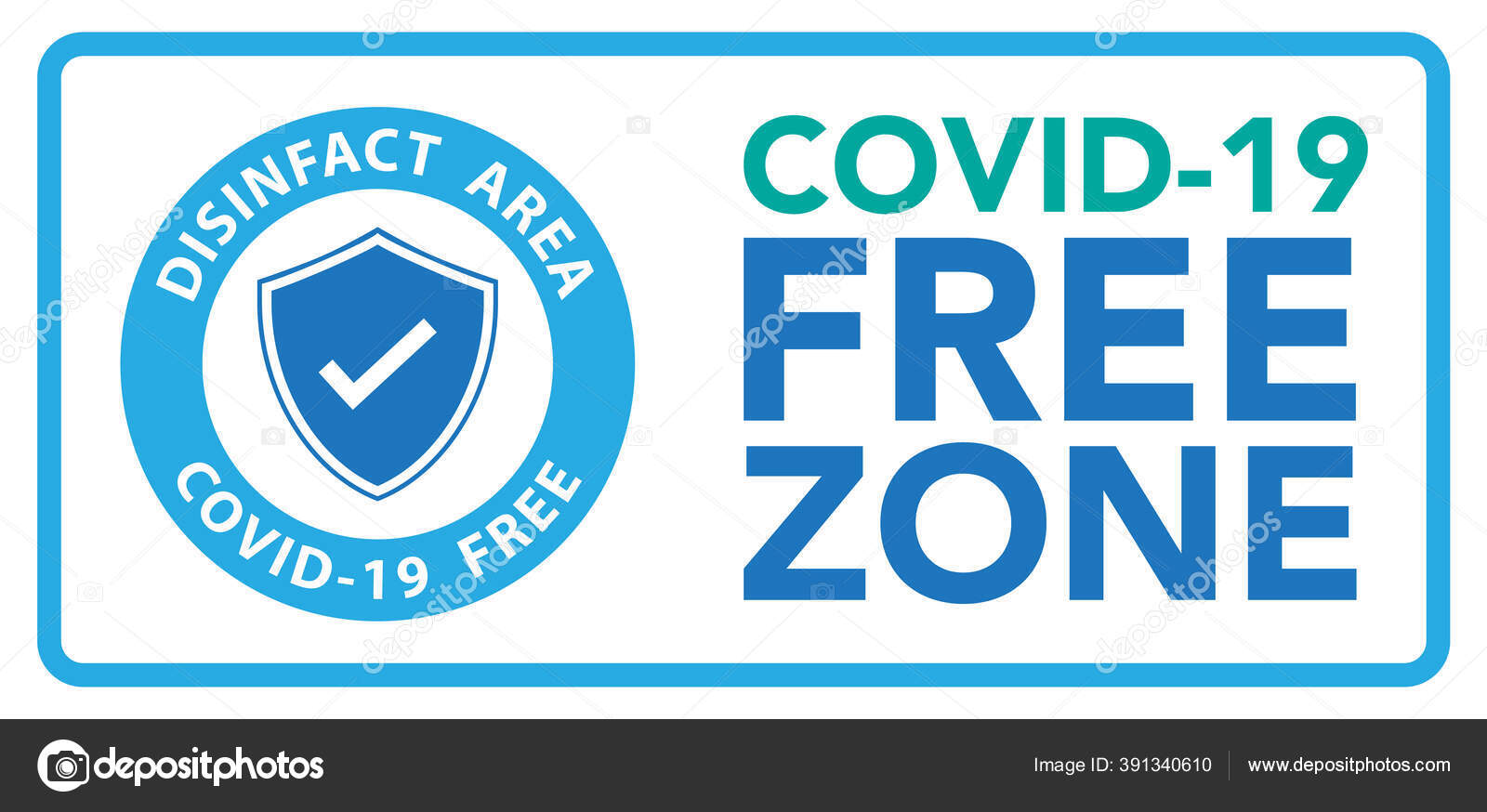 Covid Free Zone Sign Symbol Vector Eps10 Stock Vector Image by ©kanate ...