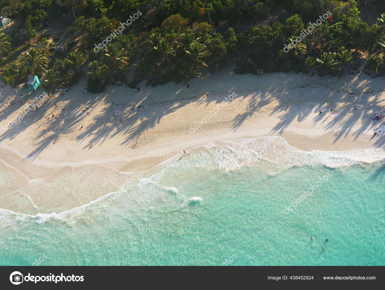 Aerial View Beautiful White Sand Flamingo Beach Isla Culebra Puerto ...