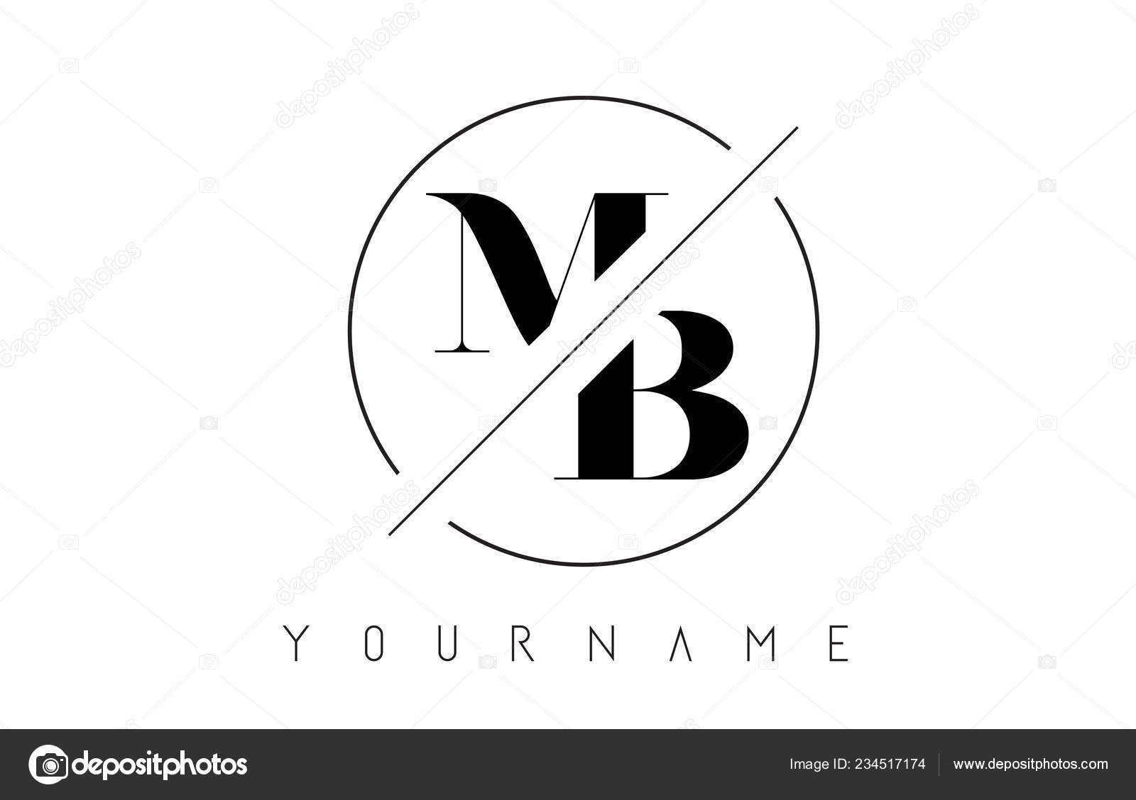 Letter Logo Cutted Intersected Design Frame Vector Illustration Stock ...