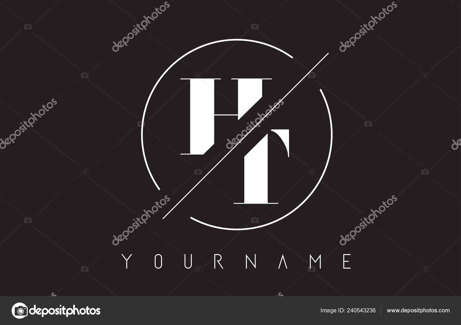 Letter Logo Cutted Intersected Design Frame Vector Illustration Stock ...
