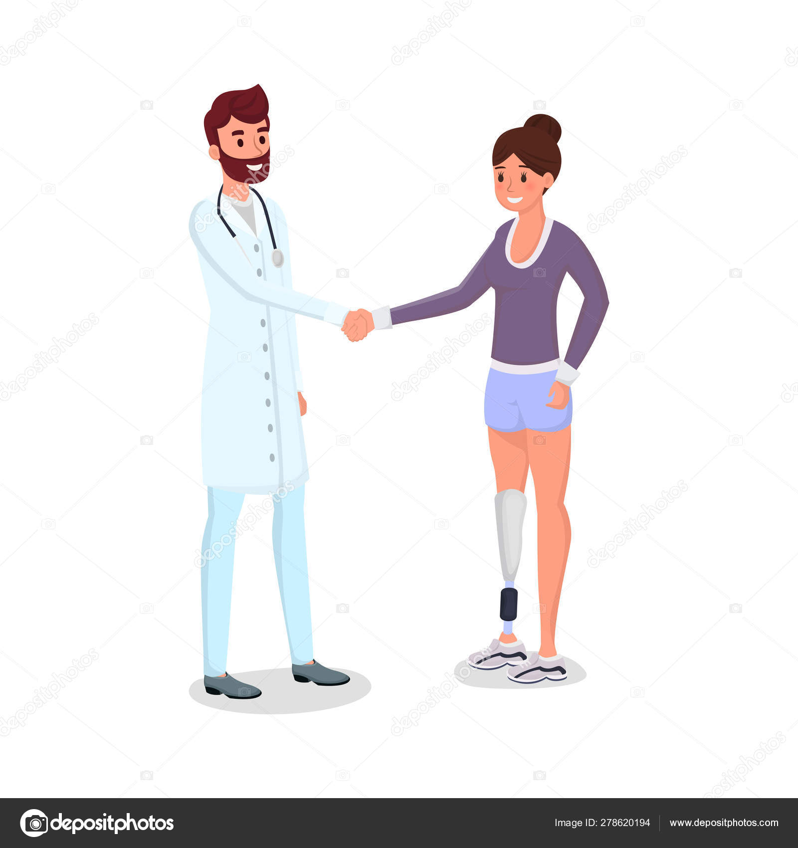 Happy Patient In Hospital Cartoon