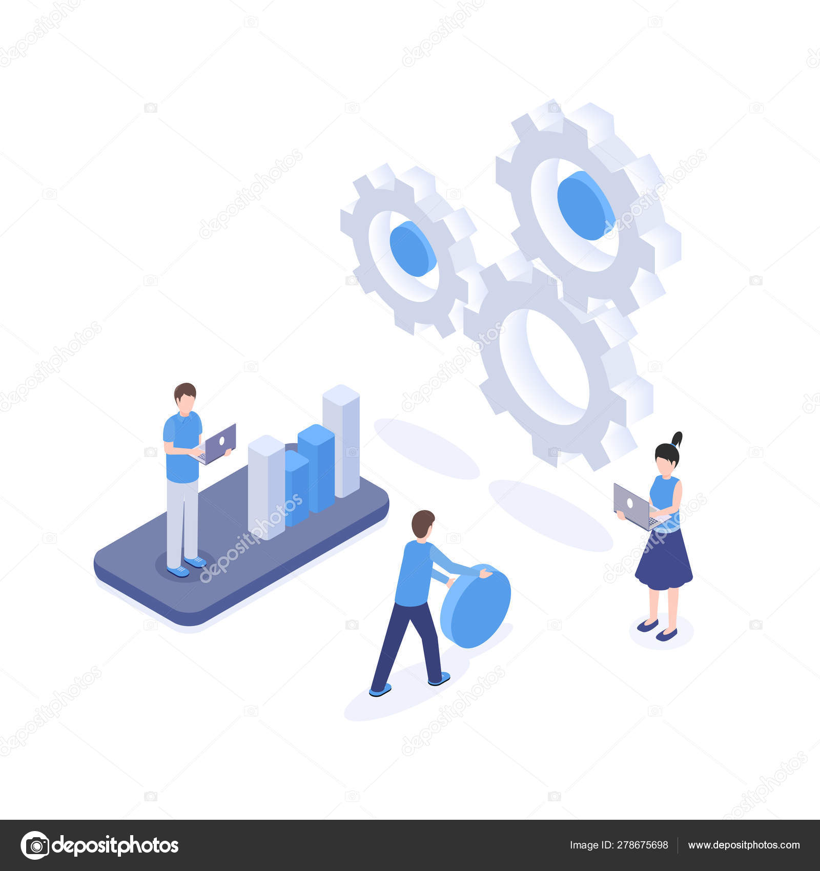 Software optimization vector isometric illustration. SEO, digital ...