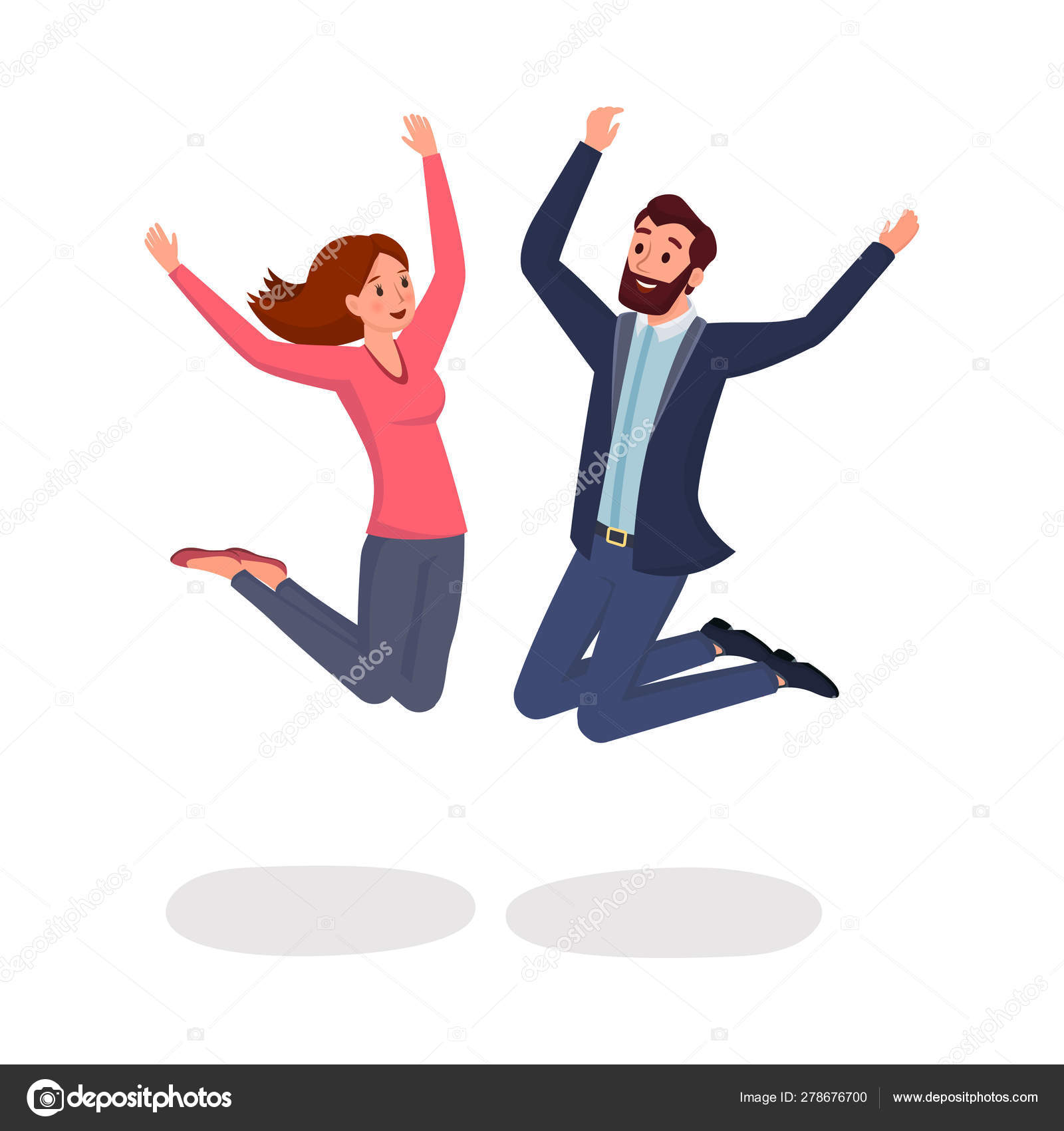 Two People Laughing Cartoon