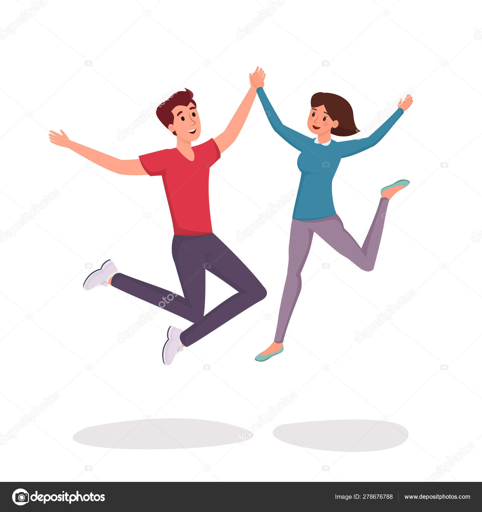 Cartoon Girl Laughing With Friends