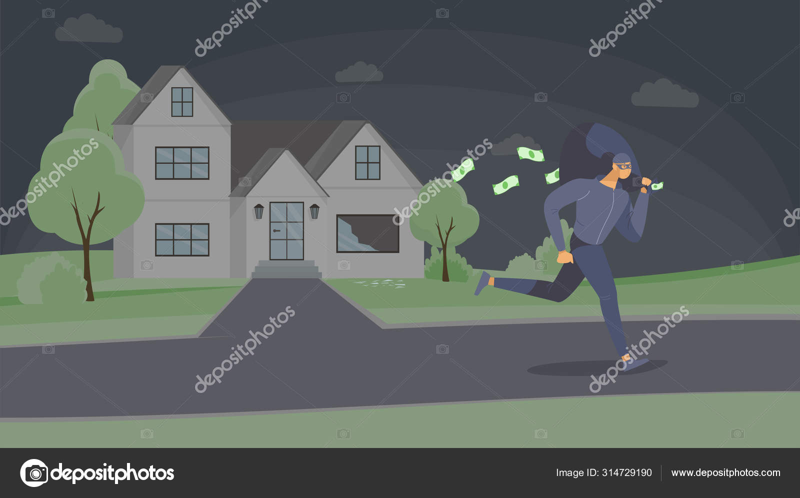 House Break In Cartoon