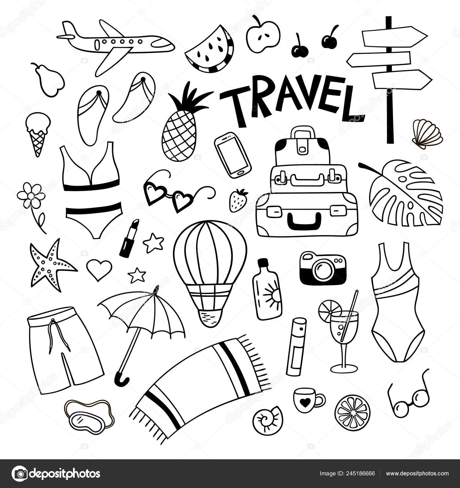 Travel Clip Art Black And White