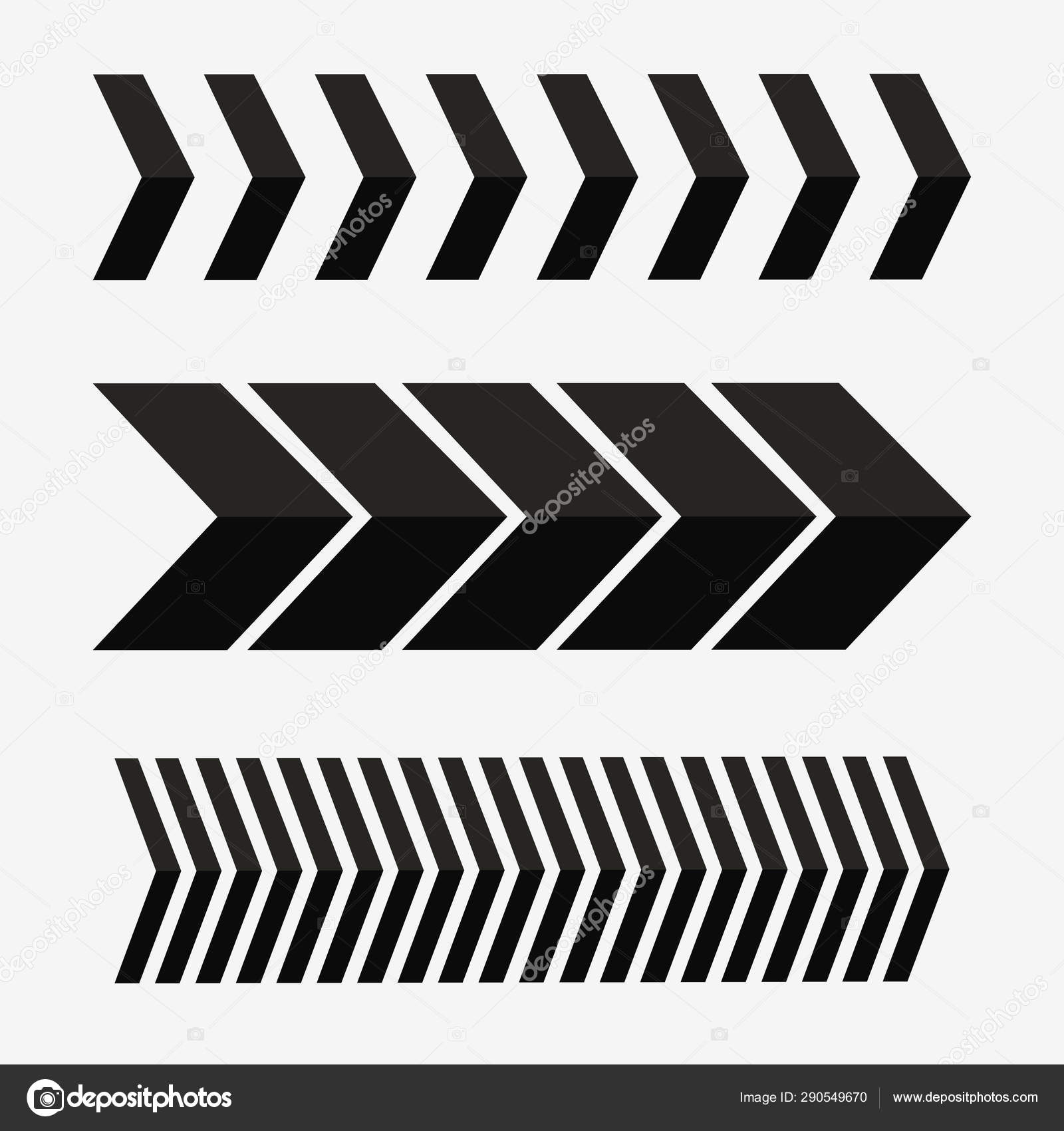 Arrow linear fast moving signs sideways set . Stock Vector by ...