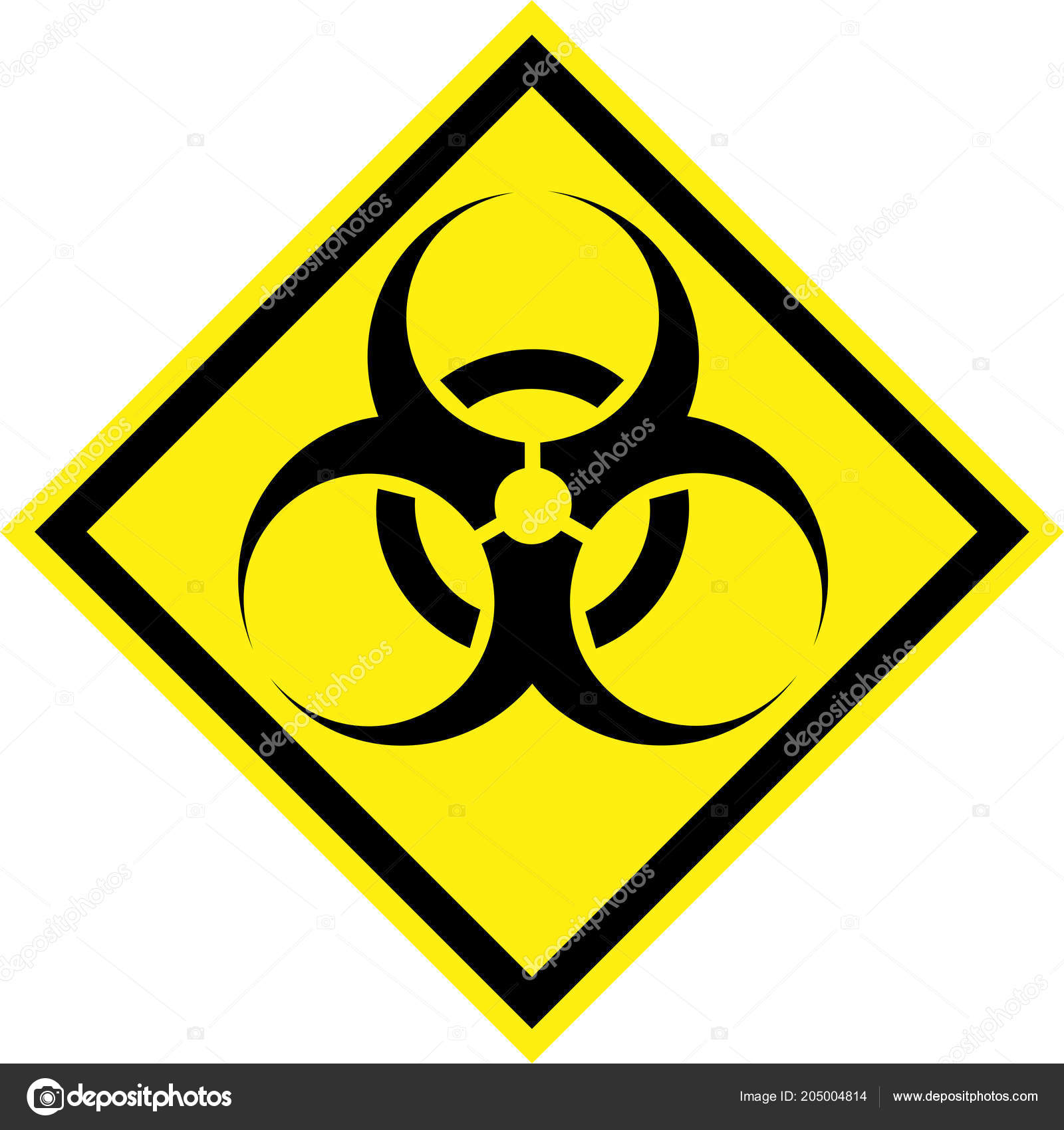 Yellow Hazard Sign Biohazard Substances Symbol — Stock Photo ...