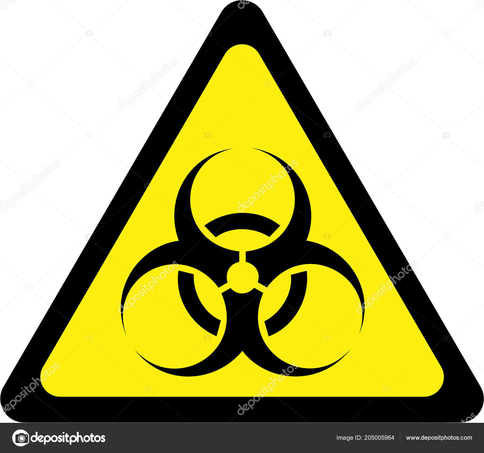 Yellow Warning Sign Biohazard Substances Symbol Stock Illustration by ...