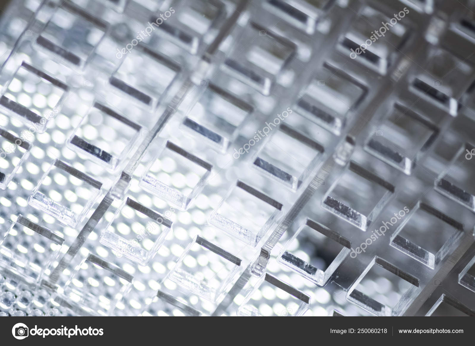 Abstract high-tech background. A sheet of transparent plastic or glass ...
