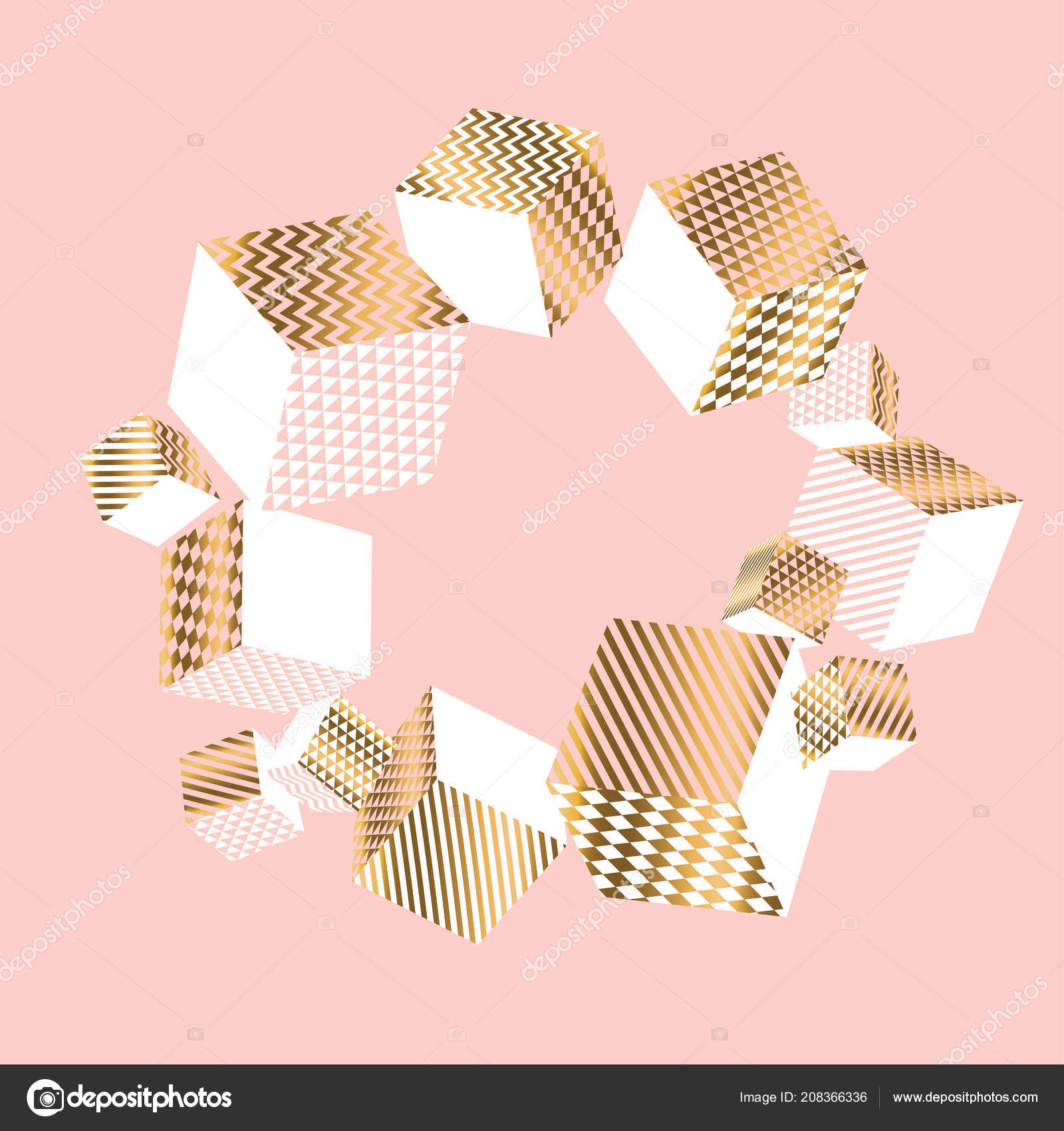 Geometry shapes in pale pink and gold Stock Vector Image by ©Galyna ...