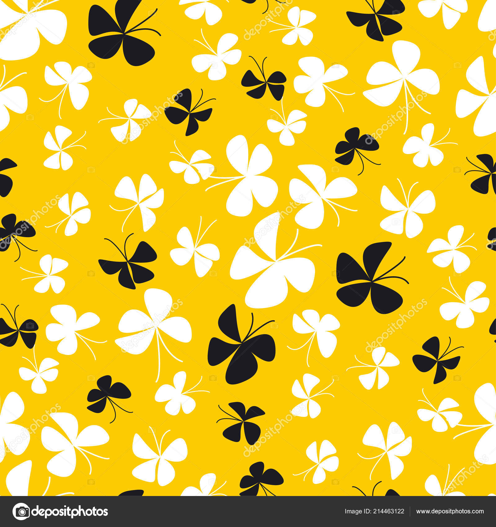 Simple yellow butterfly seamless pattern Stock Vector Image by ©Galyna ...