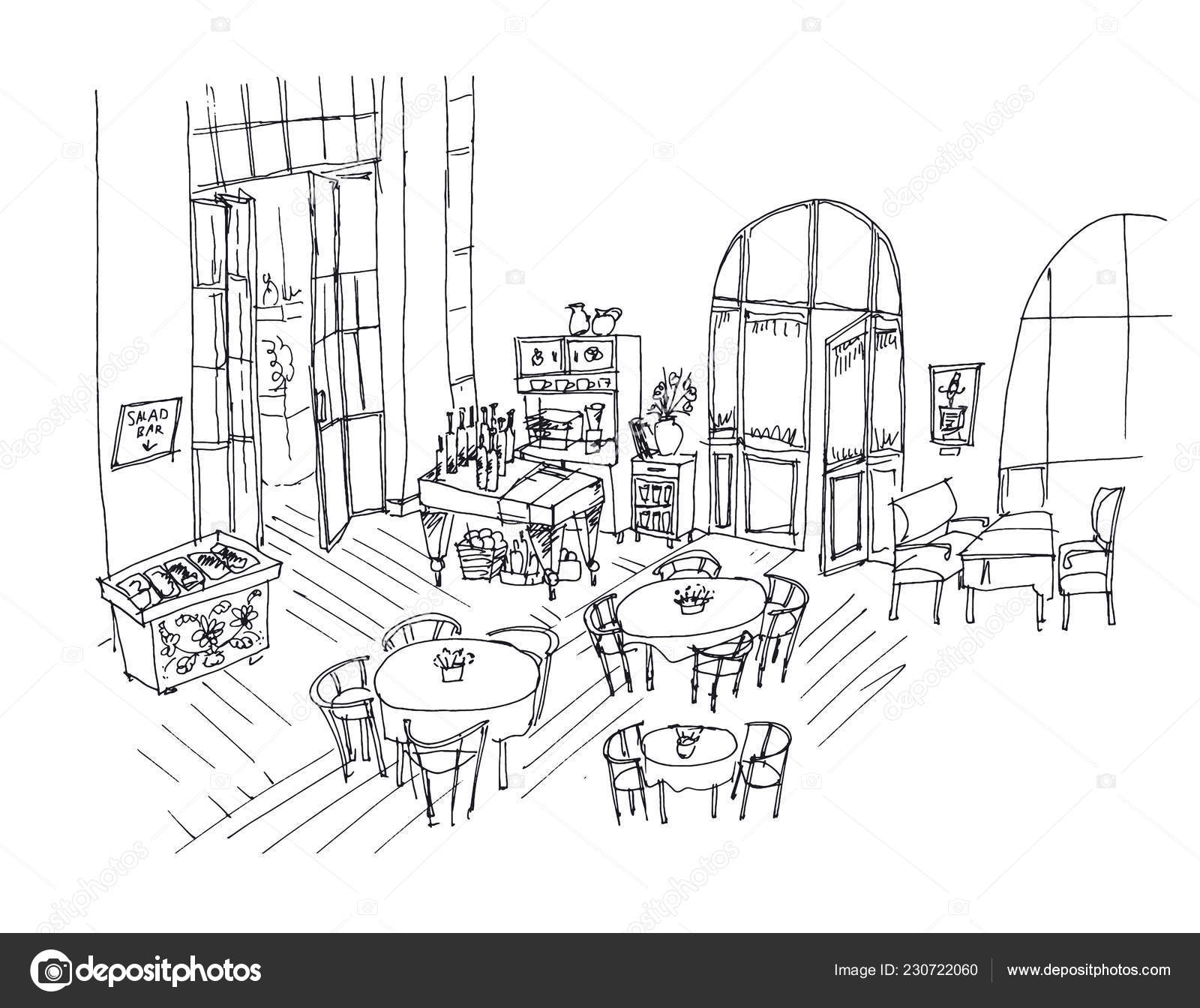 Cafe Design Drawing
