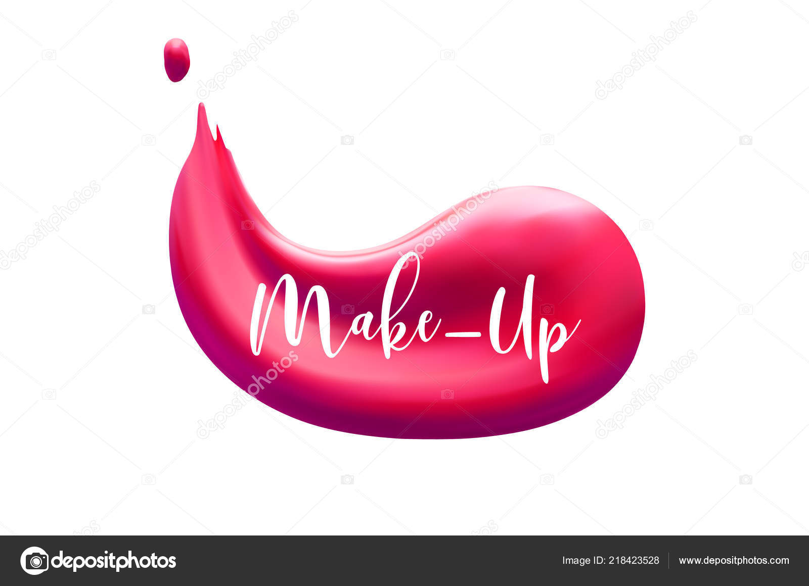 Lipstick smudge smear. Make up design element for flyer template ...