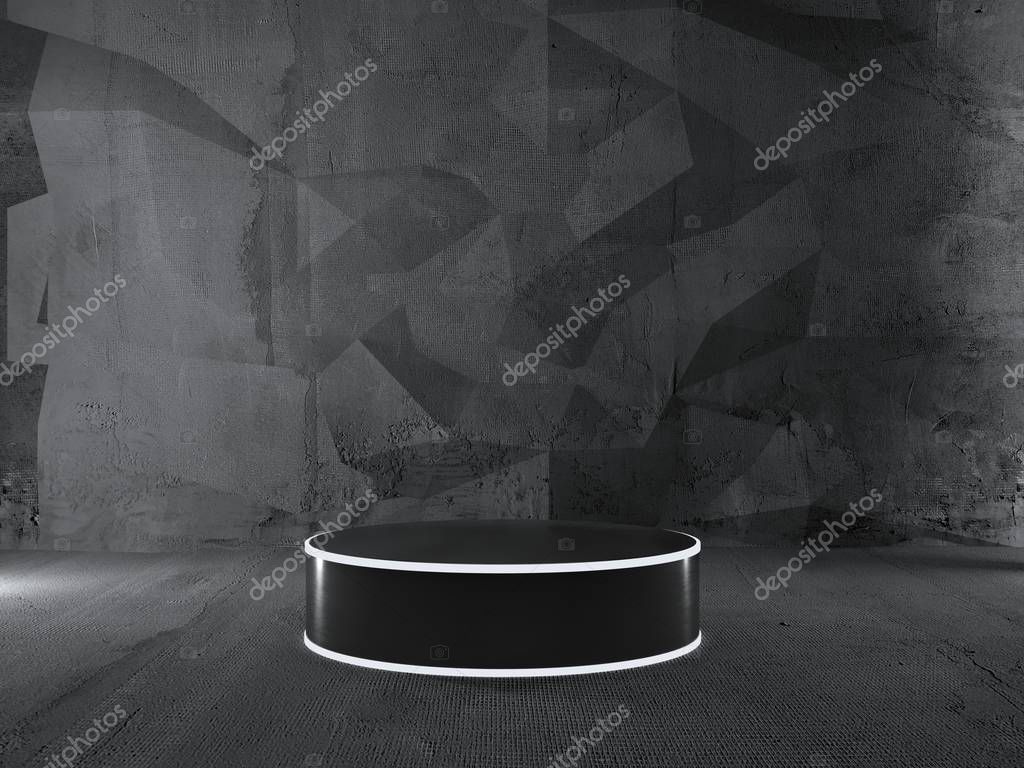Podio redondo, pedestal o plataforma, iluminado por proyectores led ...