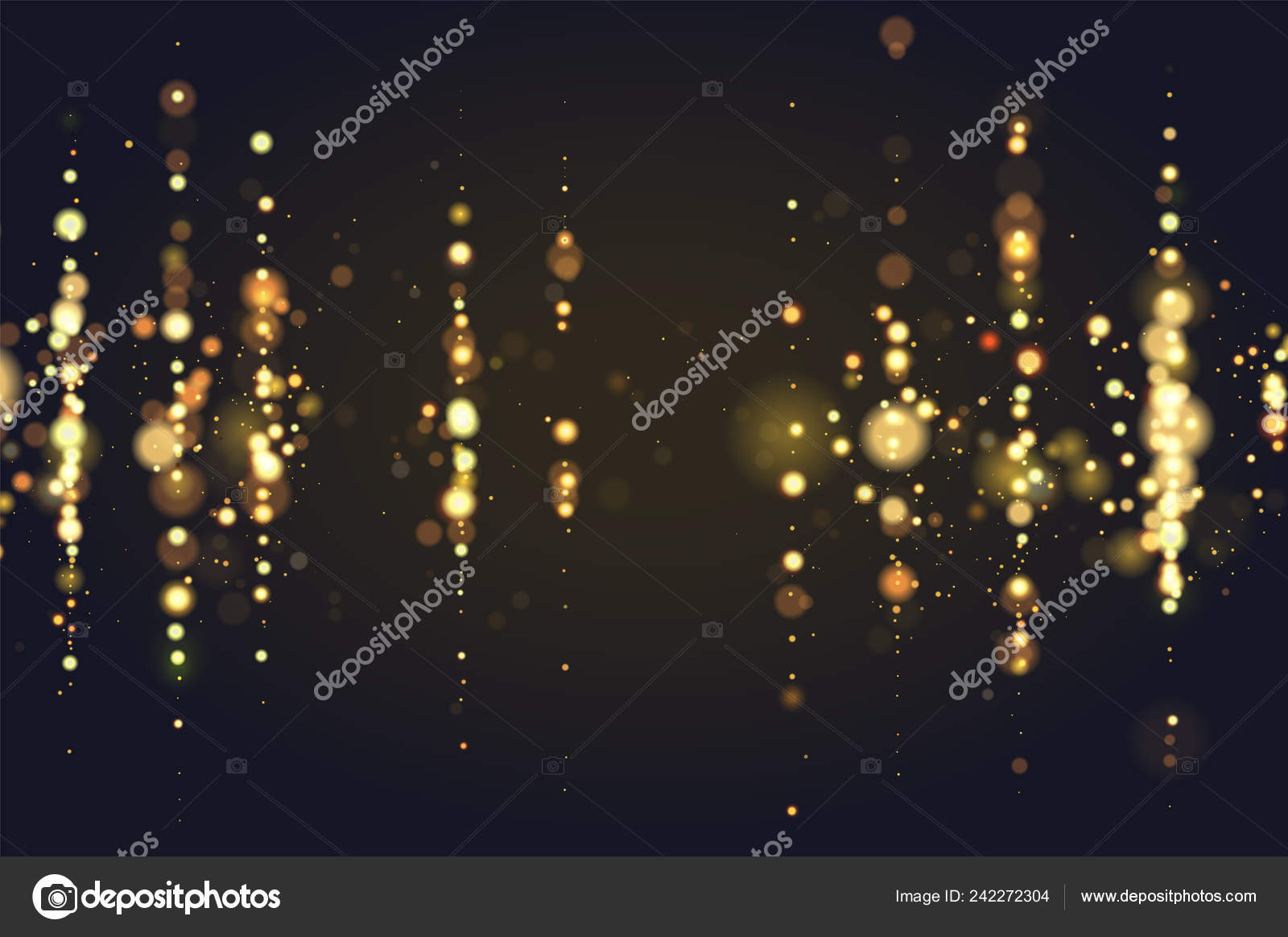 Golden Bokeh Sparkle Glitter Lights Luxury Background Abstract