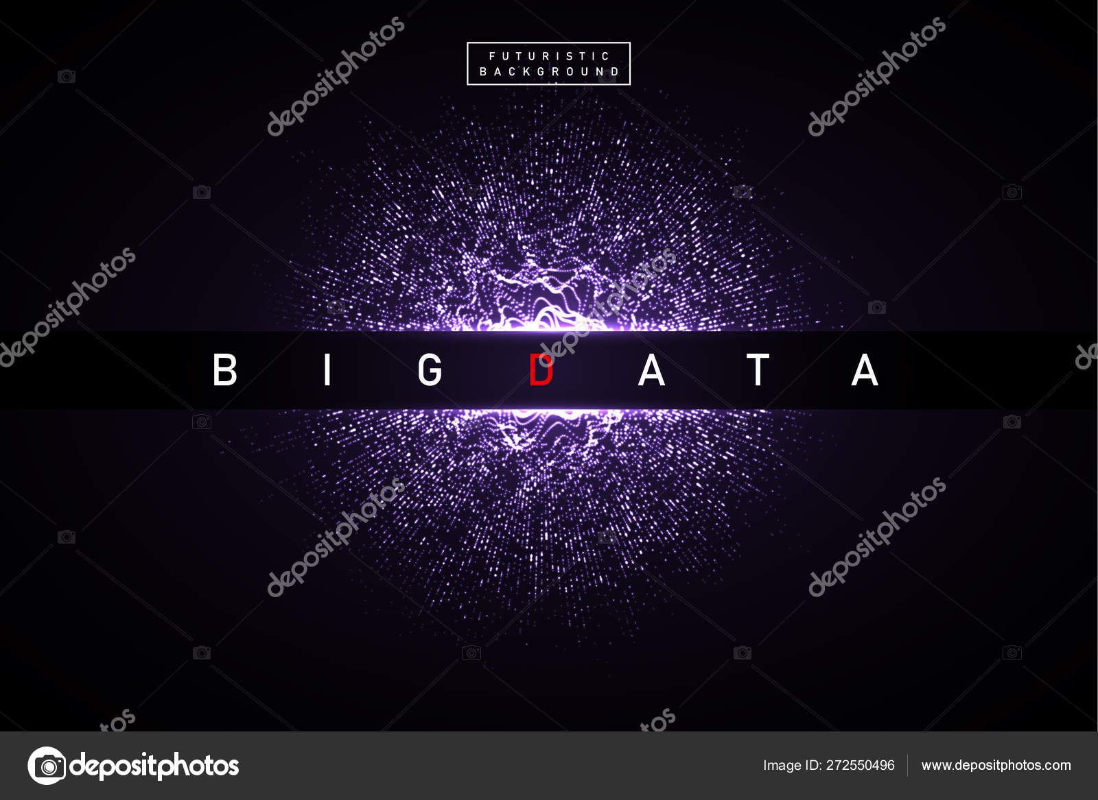Big Data. Abstract vector digital sphere explosion background. 3D ...