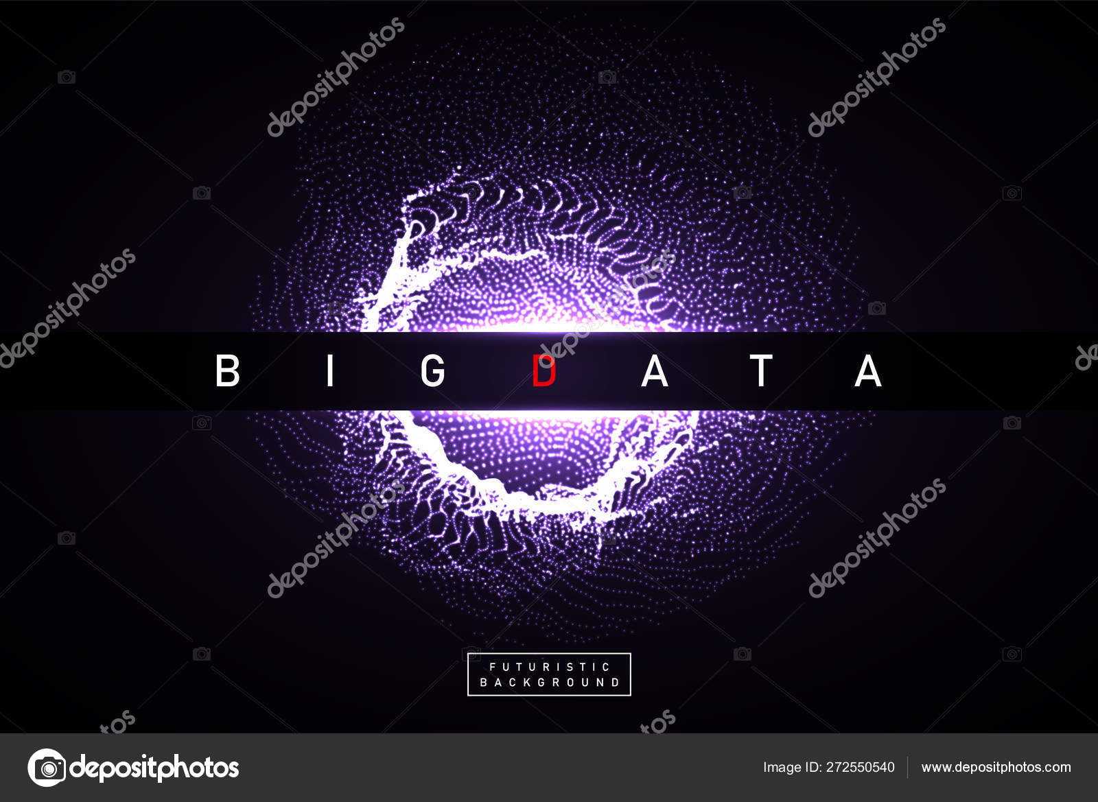Big Data. Abstract vector digital sphere explosion background. 3D ...