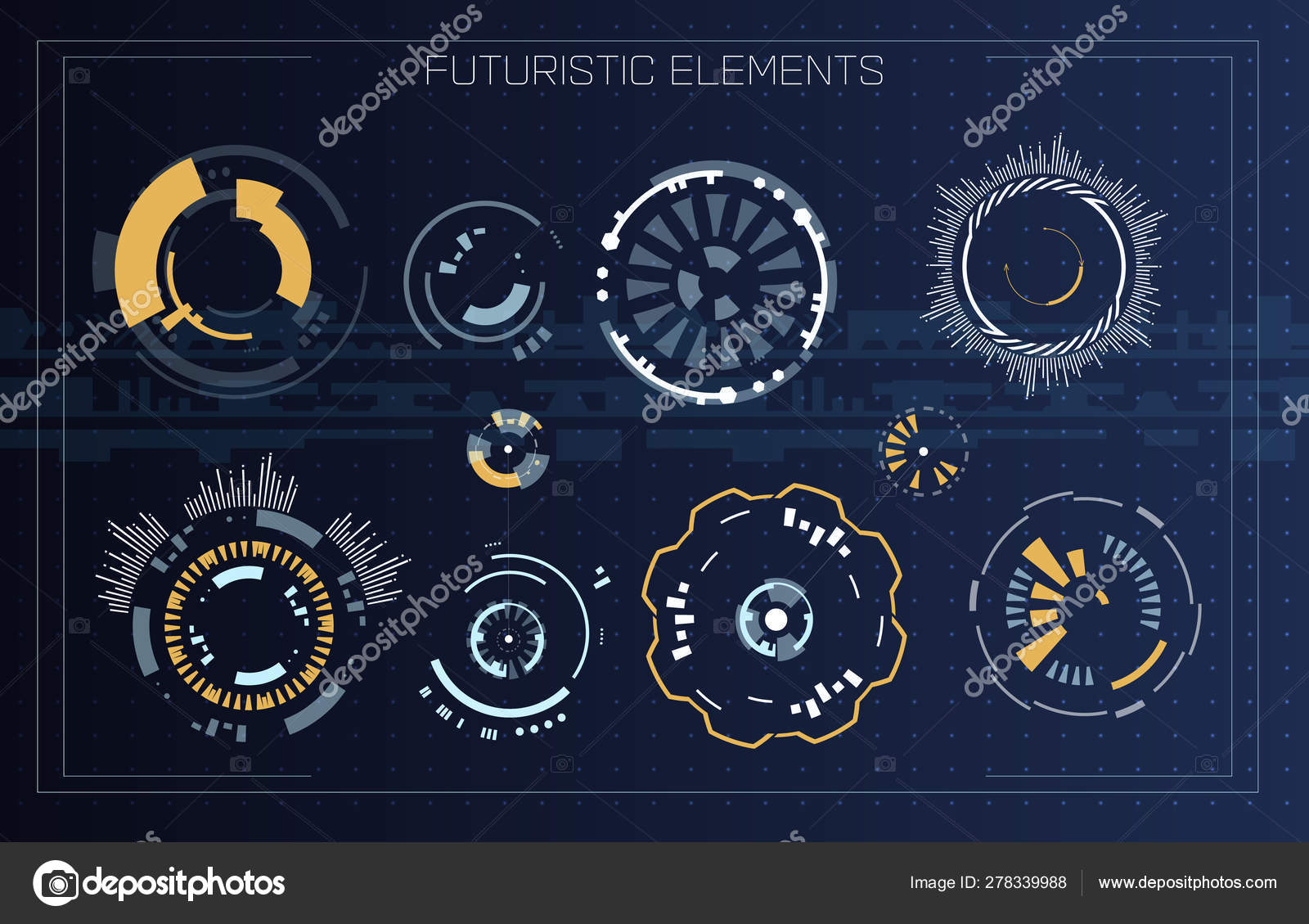 Technology futuristic modern user interface circle shapes. HUD elements ...