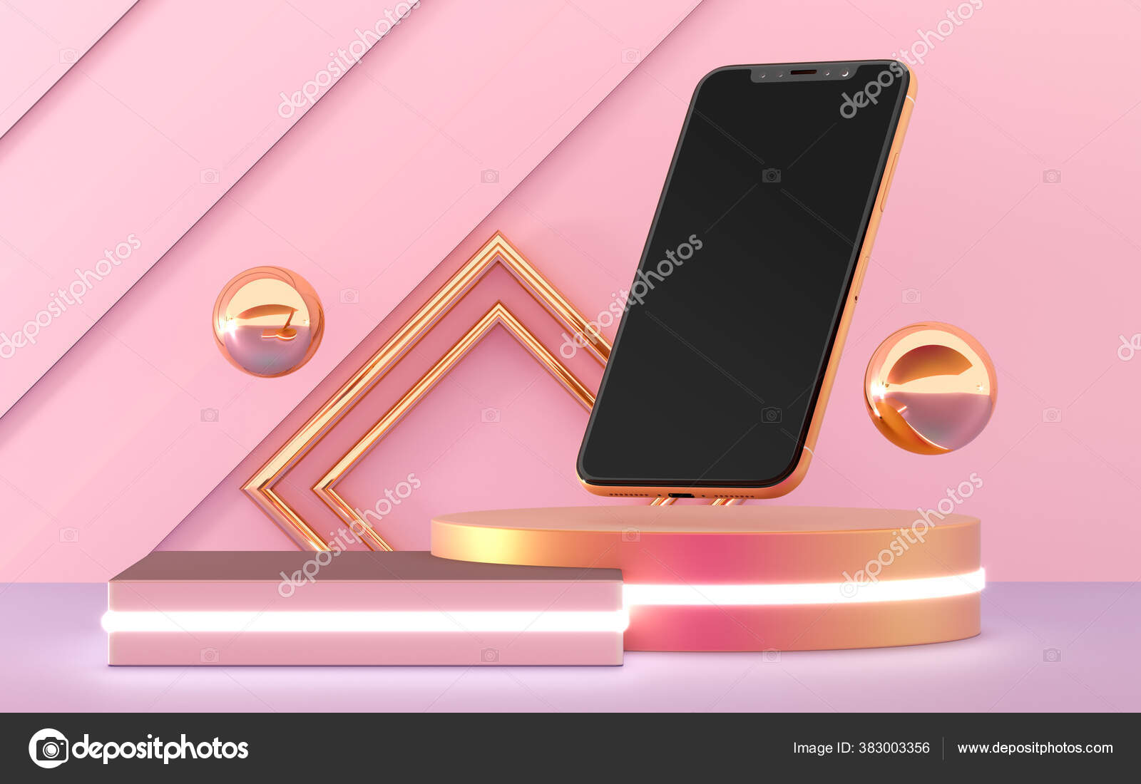 Premium Mobile Phone Blank Screen Mock Template Modern Smartphone ...