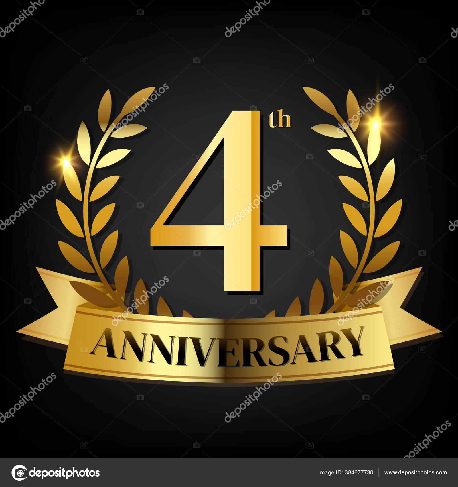 4th Anniversary Logo Vector
