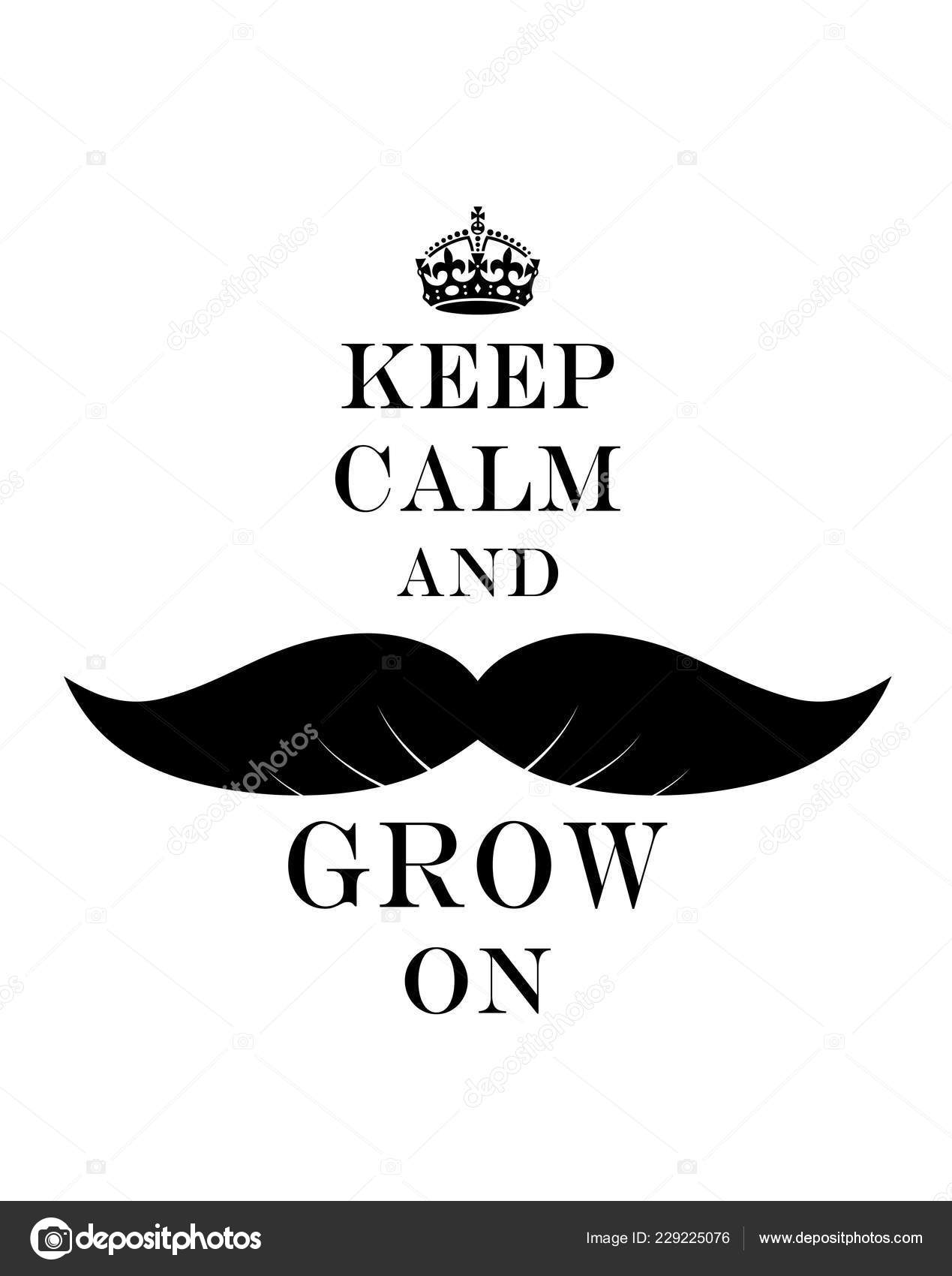 'Keep Calm Grow On' Traditional Vector Illustration Greeting Card Stock ... 'Keep Calm Grow On' Traditional Vector Illustration Greeting Card Stock ...