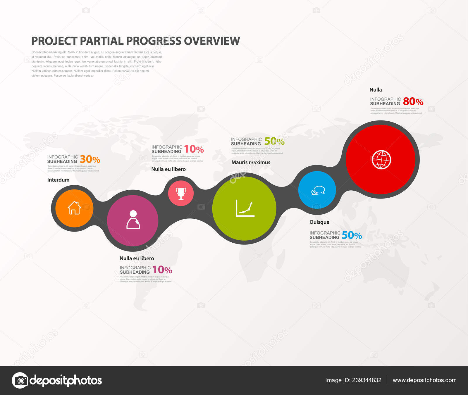 Project Percentage Progress Overview Graph Vector Illustration ...