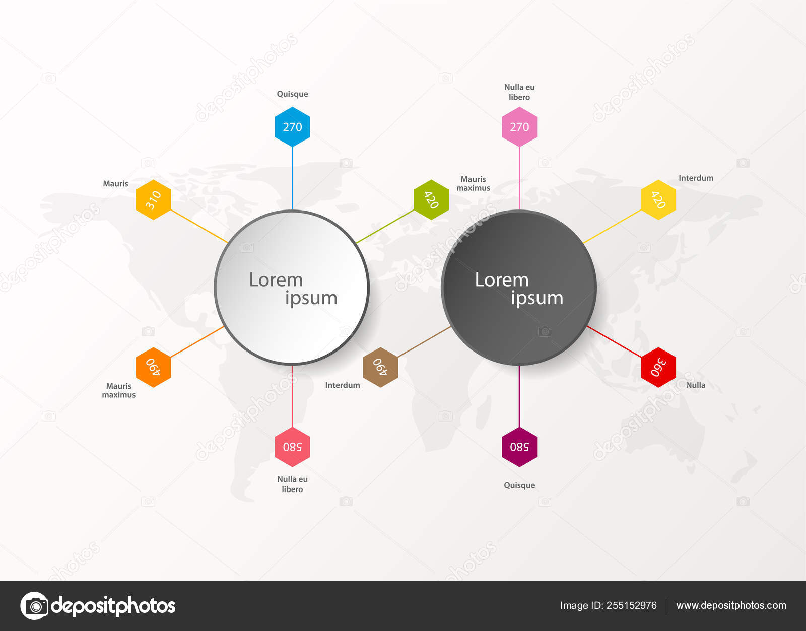 Mind map illustration vector background with place for your comm Stock ...