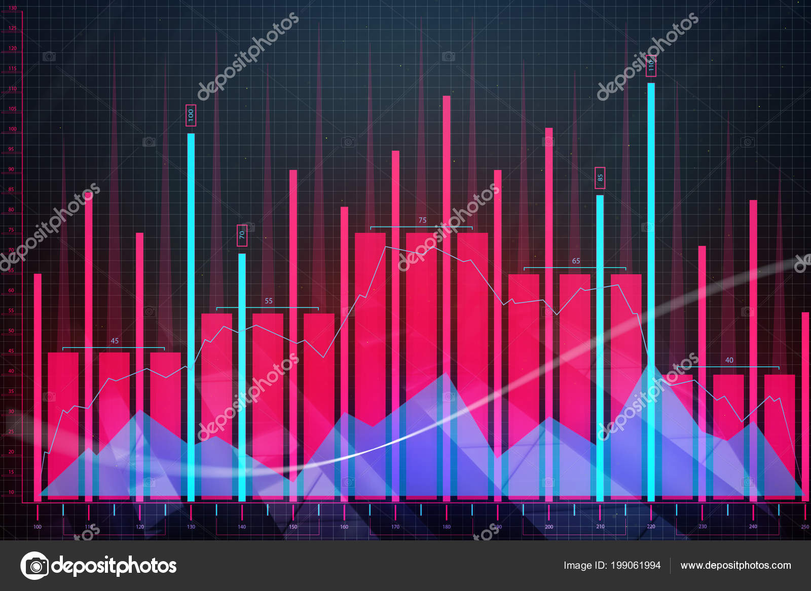 Creative Glowing Red Forex Chart Background Finance Analysis Concept ...