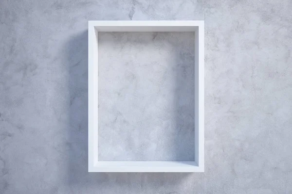 White Square Picture Frame Concrete Wall Background Rendering Stock ...