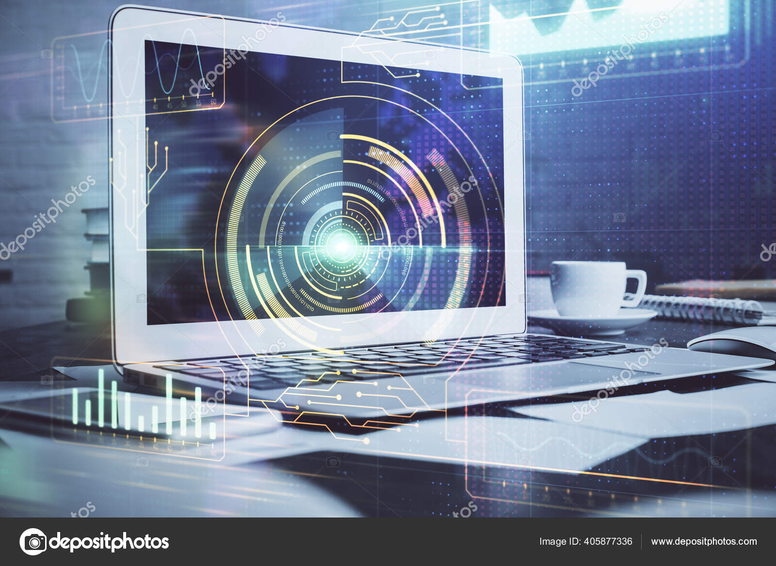 Multi Exposure Computer Background Technology Theme Drawing Concept ...