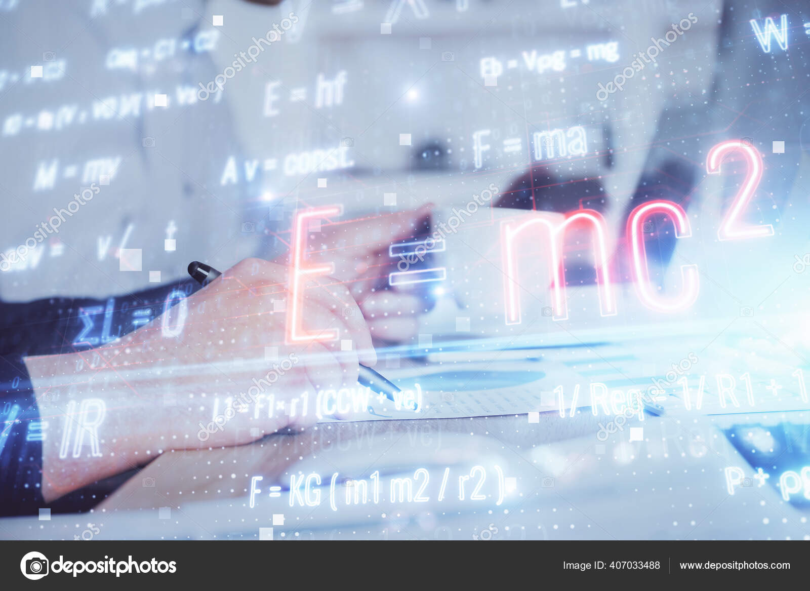 Man Mathematical Scientific Formulas Concepts Education Symbols ...